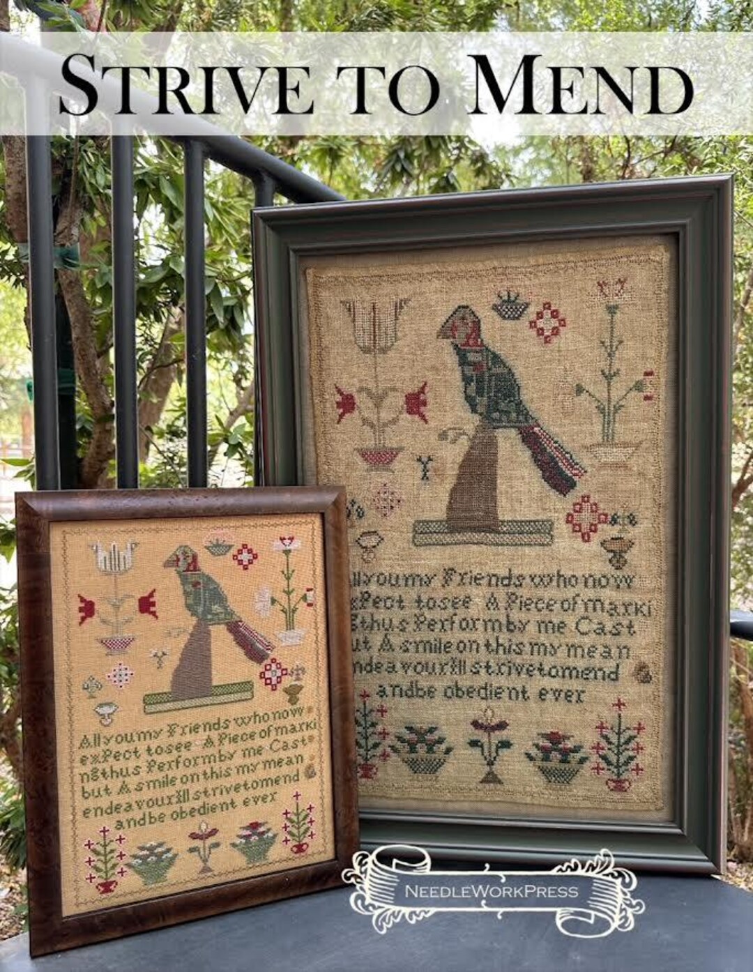 Counted Cross Stitch Pattern, Strive to Mend, Reproduction Sampler ...