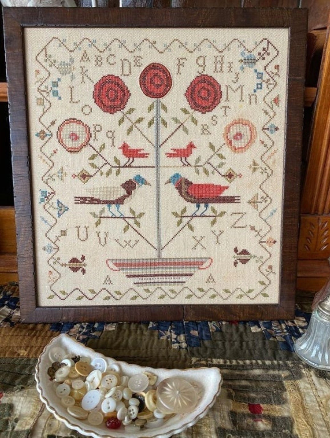 Counted Cross Stitch Pattern, Birds of a Feather, Lollipop Flowers ...