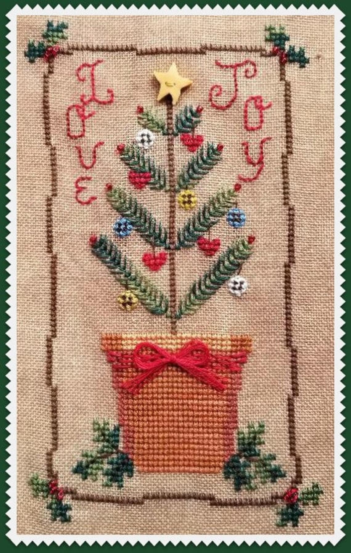 Counted Cross Stitch Pattern Christmas Tree Trio Christmas | Etsy