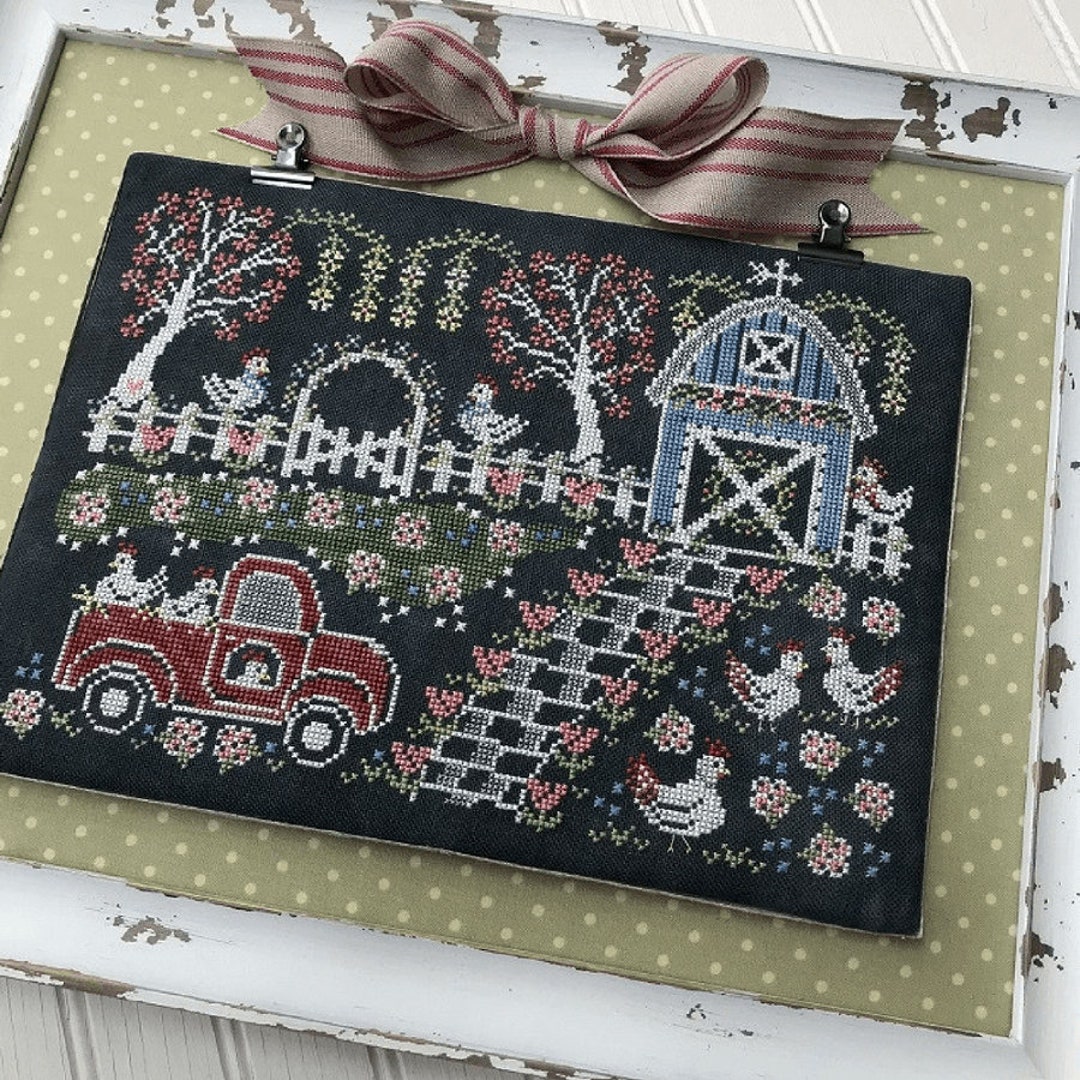 Counted Cross Stitch Pattern, Fresh Eggs Farm, Chalk Artwork, Chickens ...