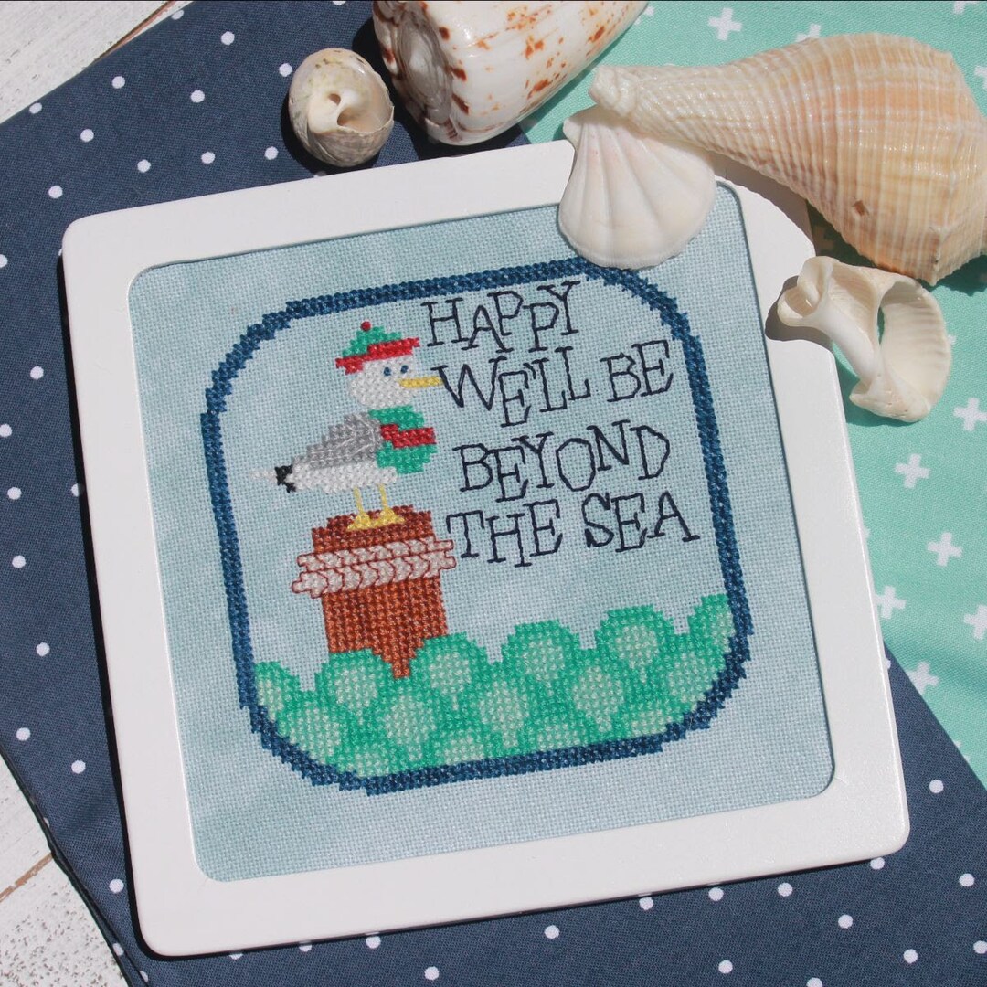 Counted Cross Stitch Pattern, Beyond the Sea, Sea Gull, Beach Decor ...