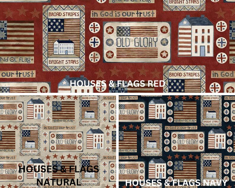 Quilt Fabric, Bright Stars, Broad Stripes, Patriotic Fabric, Americana ...