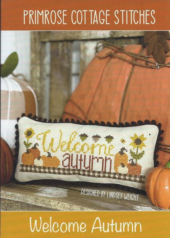 Counted Cross Stitch Pattern Welcome Autumn Fall Decor | Etsy