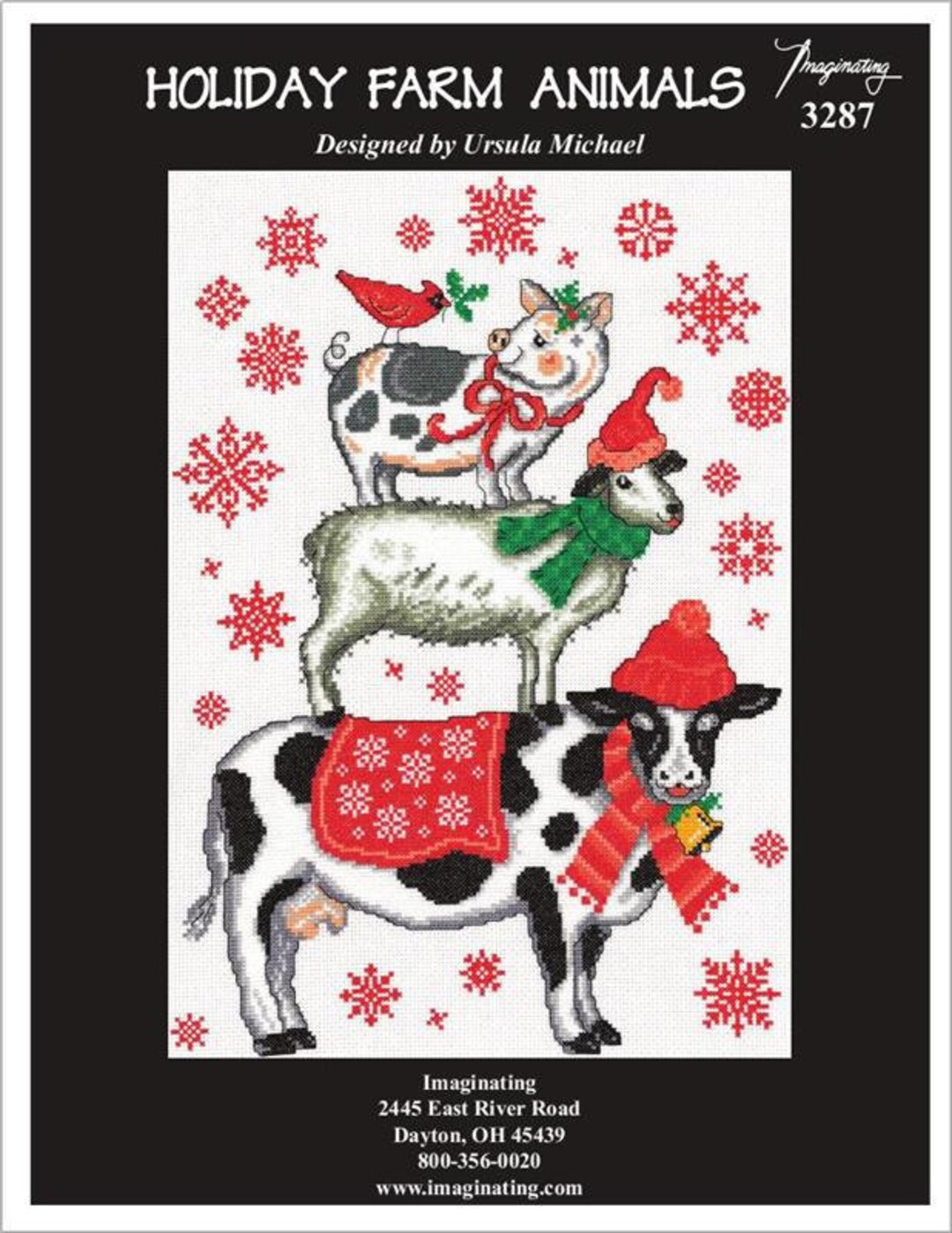 Counted Cross Stitch Pattern, Holiday Farm Animals, Christmas Decor ...