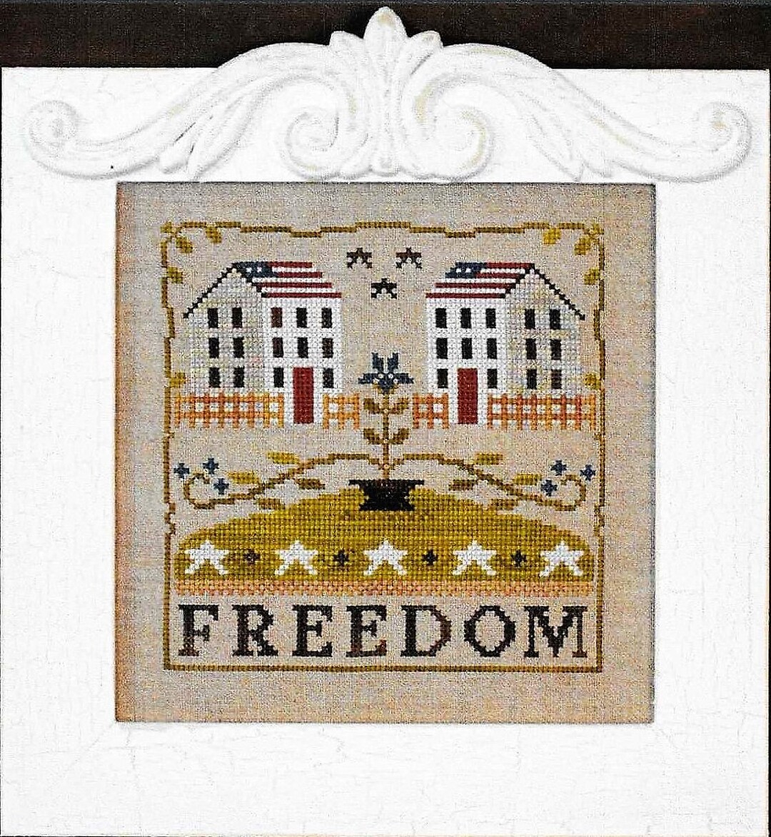 Counted Cross Stitch Pattern, Freedom House, Americana, Patriotic Decor ...