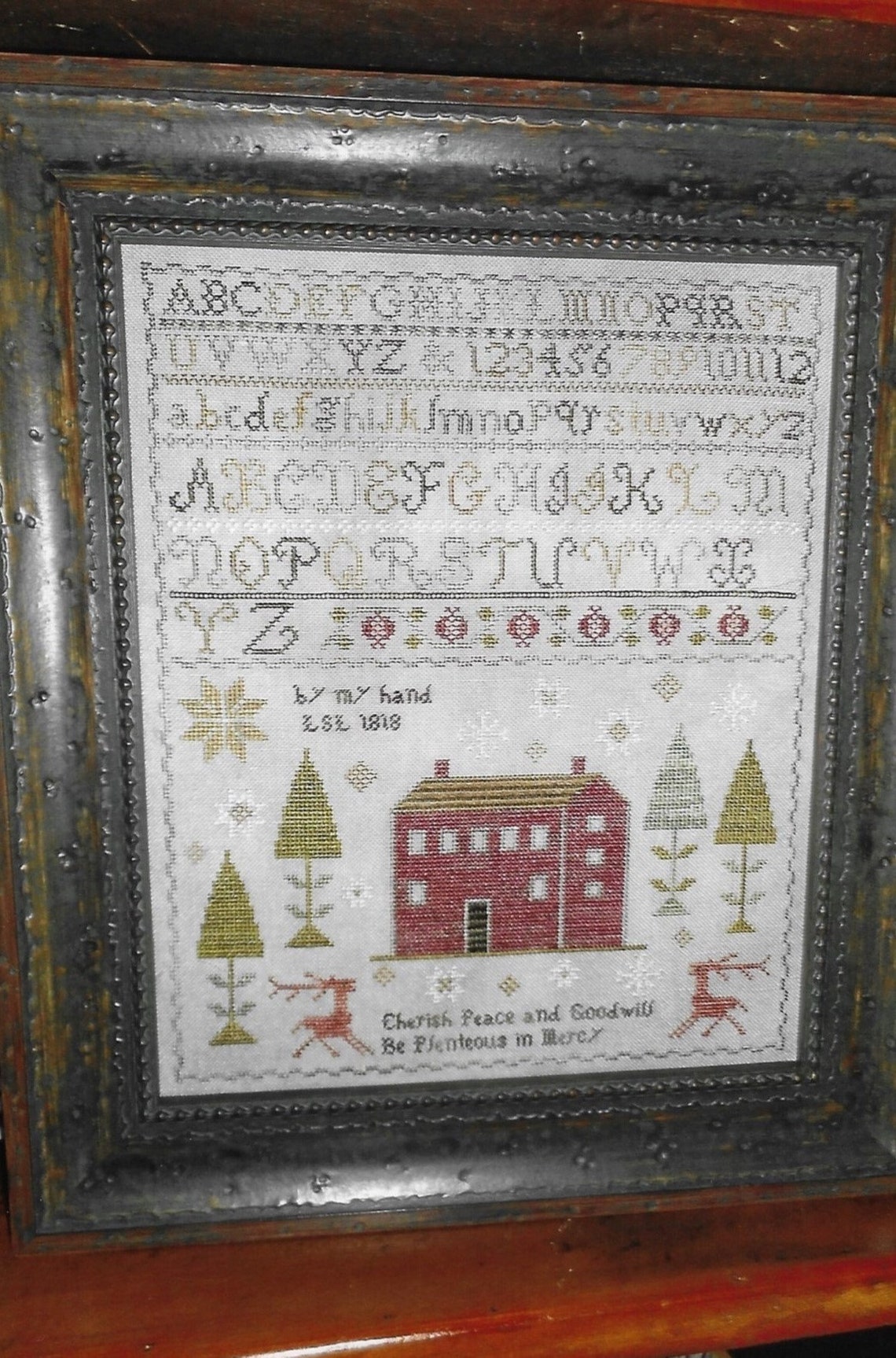 Counted Cross Stitch Pattern Peace & Goodwill Sampler Cross - Etsy