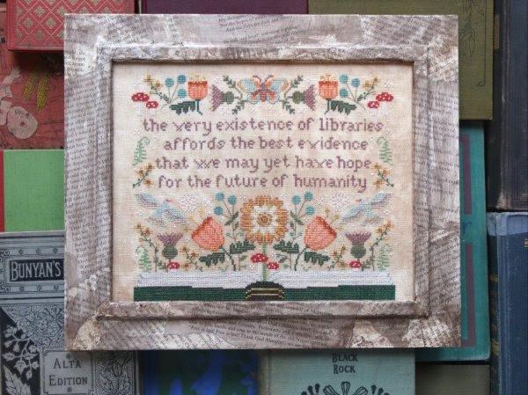 Counted Cross Stitch, an Ode to Libraries, Floral Sampler ...