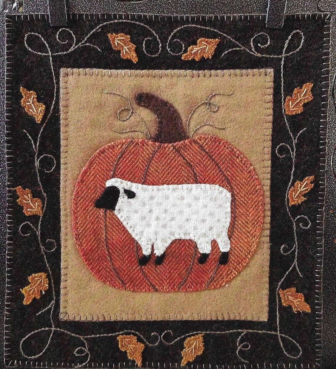 Wool Applique Pattern Simply Sheep Wool Wallhanging Pumpkin | Etsy