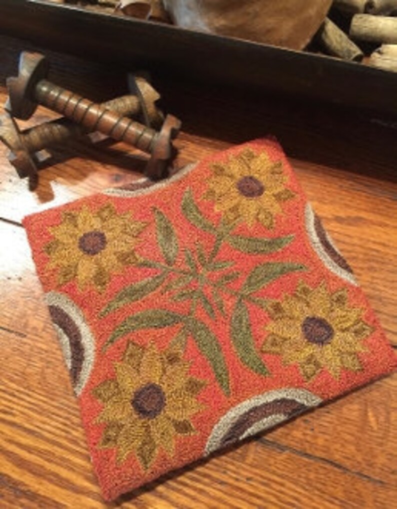 Punch Needle Pattern Sunflower Delight Primitive Decor Fall - Etsy