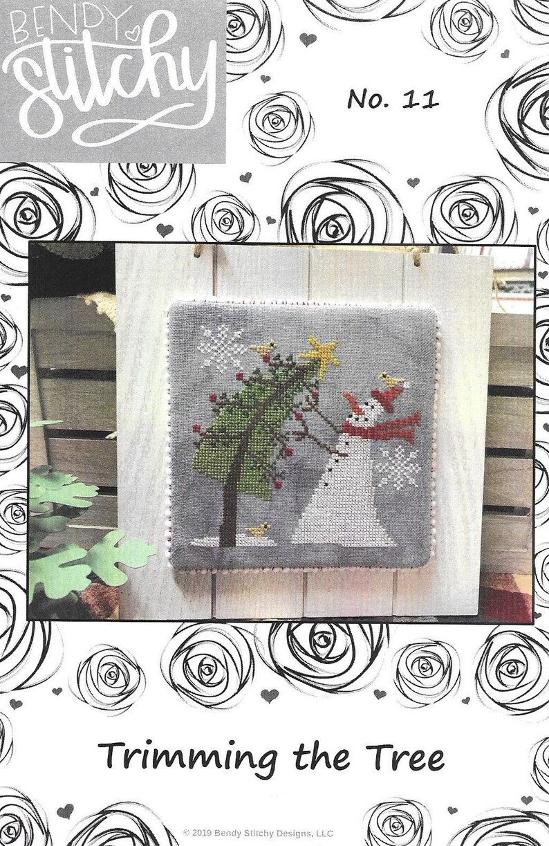 Counted Cross Stitch Pattern Trimming the Tree Snowman - Etsy