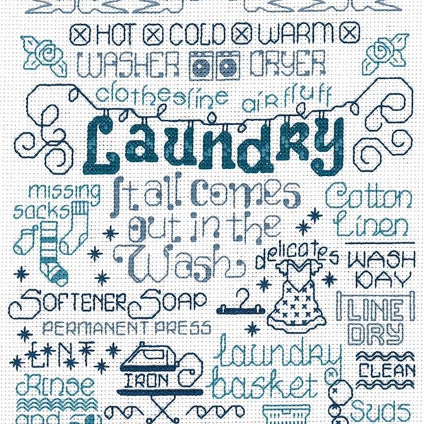 Laundry Cross Stitch - Etsy