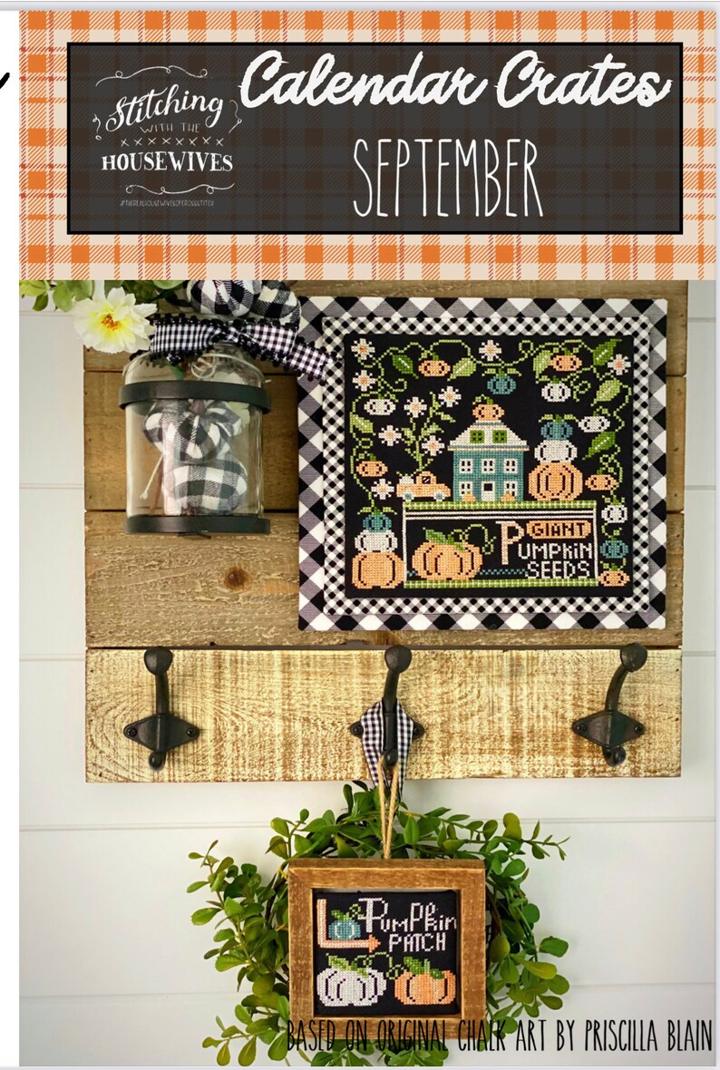 Counted Cross Stitch Pattern Calendar Crates September - Etsy