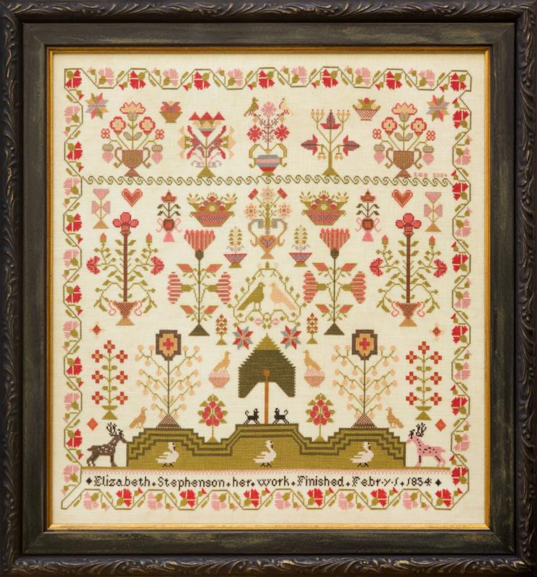 Counted Cross Stitch Pattern, Elizabeth Stephenson 1854, Reproduction ...
