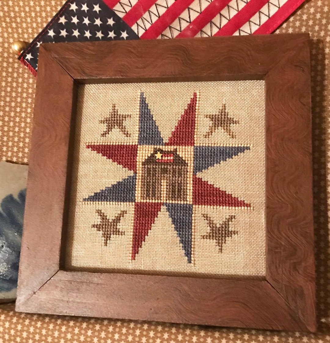 Cross Stitch Pattern, American Home, Patriotic Decor, Primitive Decor ...