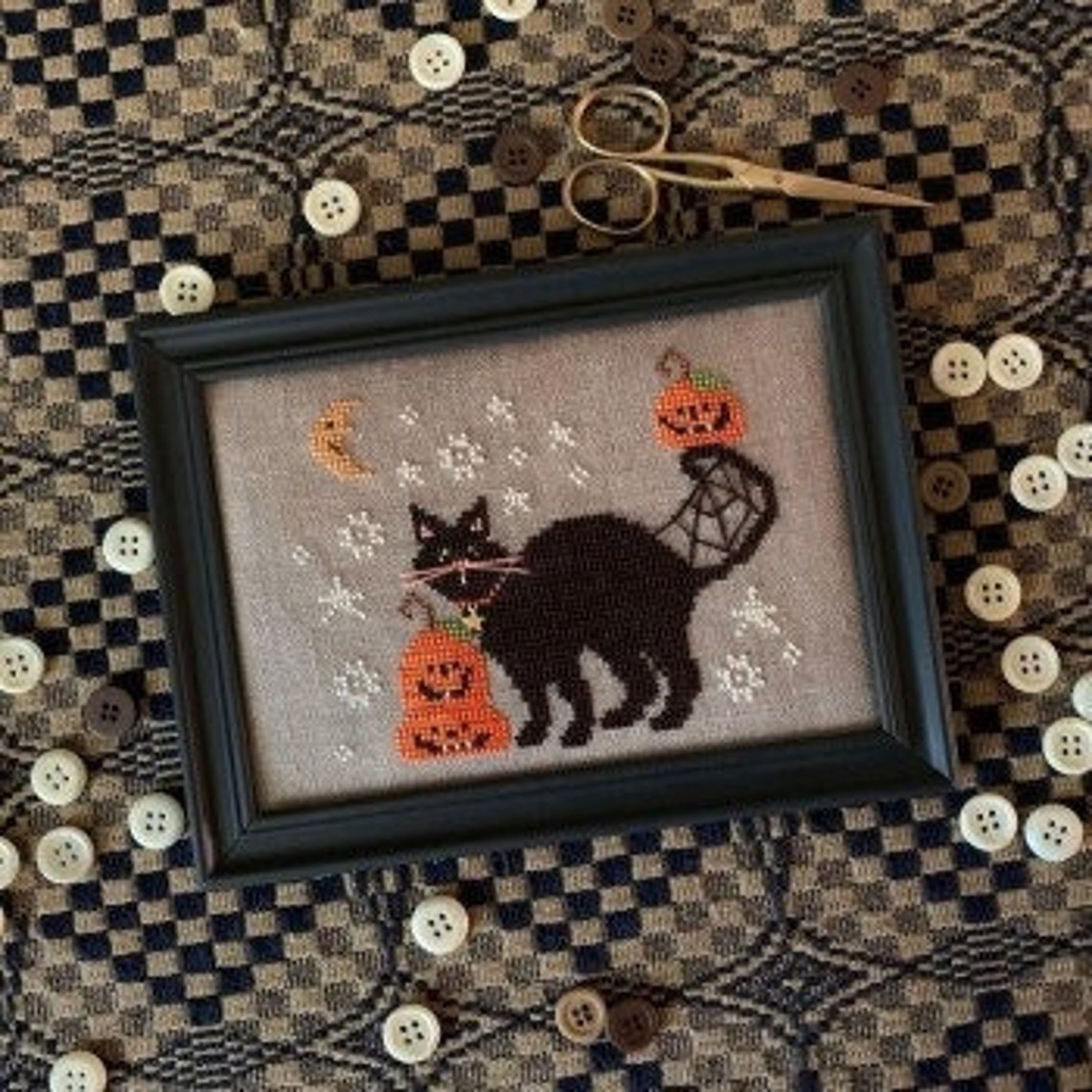Counted Cross Stitch Pattern Three Jacks and Cat Halloween - Etsy