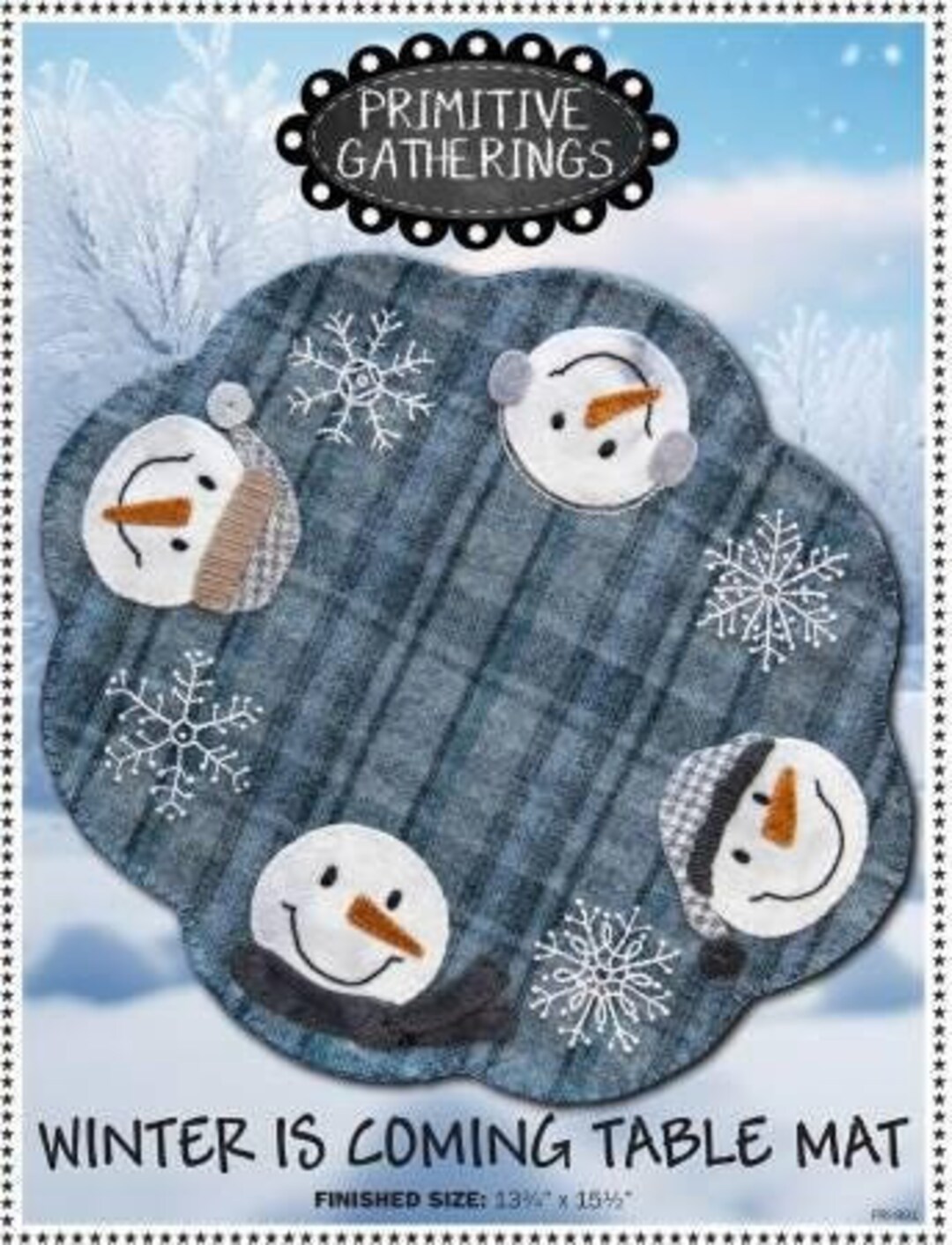 Wool Applique Pattern, Winter is Coming, Table Mat, Wool Table Mat ...