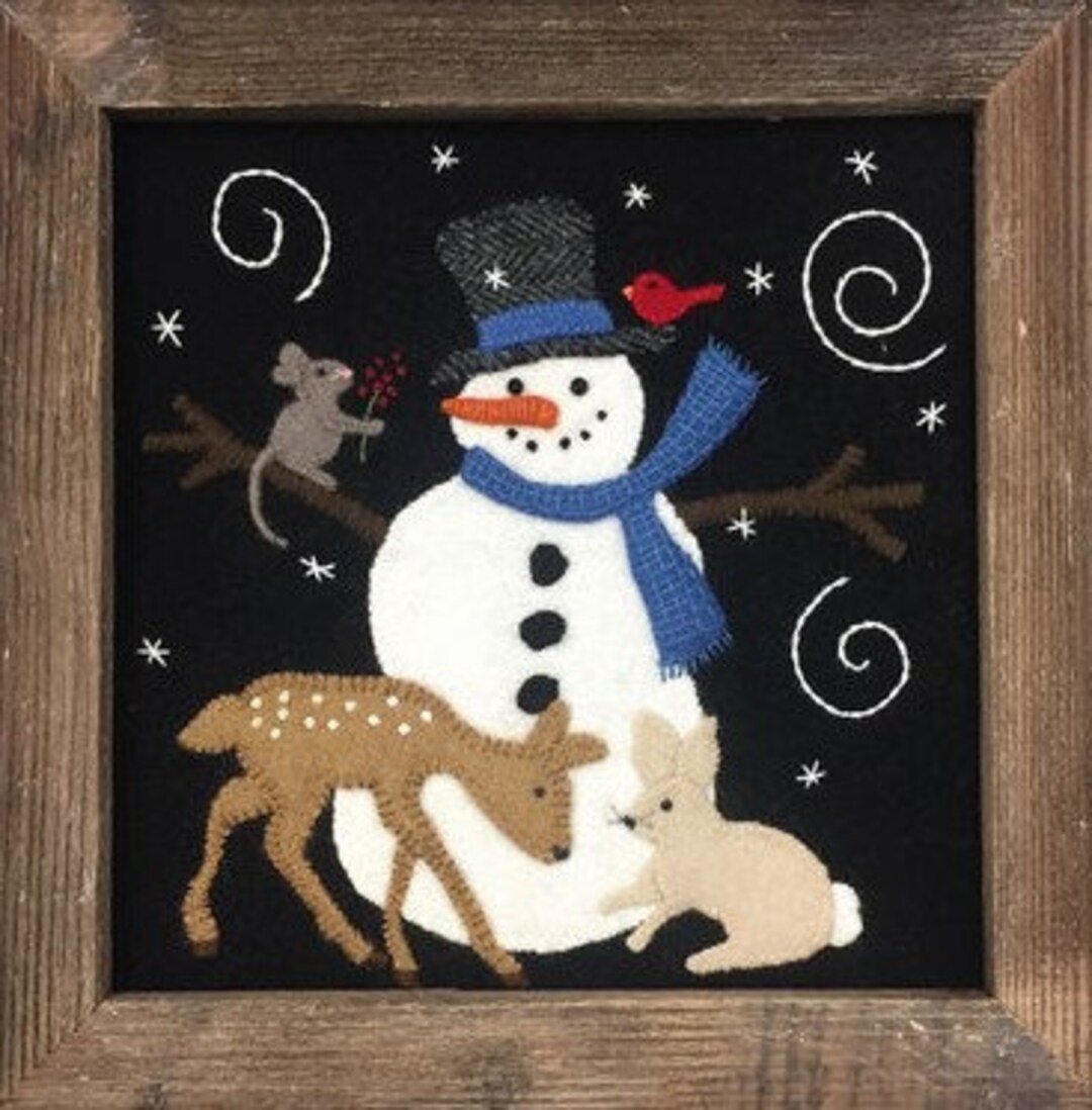 Wool Applique Pattern, Warm Hearts, Cold Noses, Winter Decor, Woodland ...