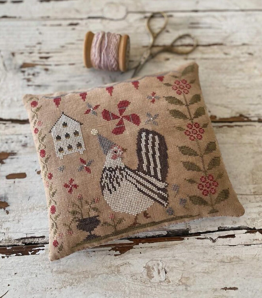 Counted Cross Stitch Pattern, Le Poulet Pin Keep, Chicken, Sewing ...