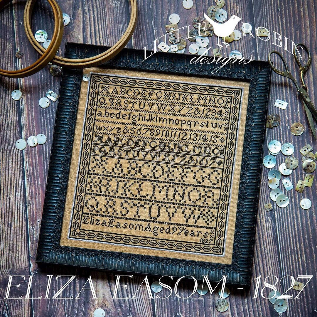 Counted Cross Stitch, Eliza Easom 1827, Alphabet Sampler, Band Sampler ...