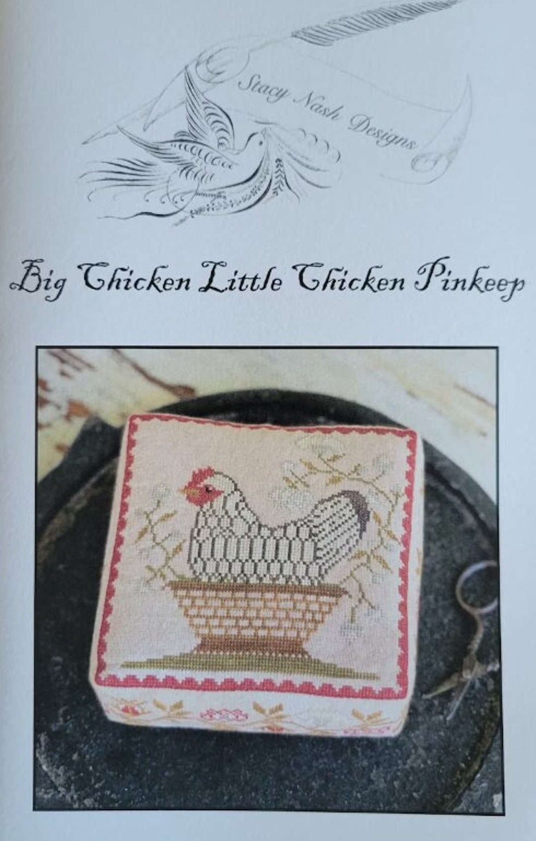 Counted Cross Stitch Pattern, Big Chicken Little Chicken Pinkeep ...