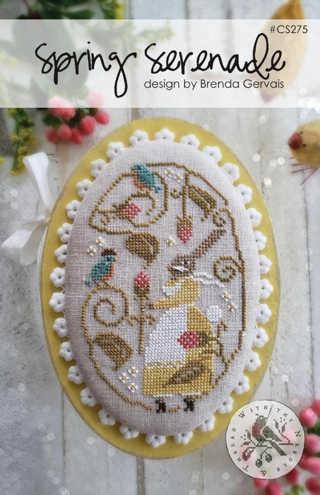 Counted Cross Stitch Pattern, Spring Serenade, Bluebird, Bunny Rabbit ...