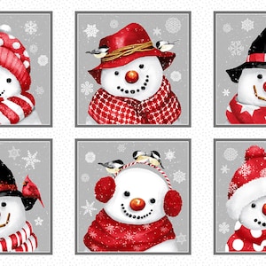 Quilt Fabric, Snow Crew, Winter Fabric Fabric, Snowmen, Bunnies ...