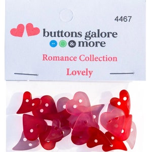 Lovely, Romance Collection, Two Hole Buttons, Pink and Red Buttons ...