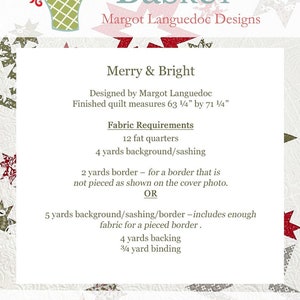 Quilt Pattern, Merry & Bright, Winter Decor, Cottage Decor, Patchwork ...