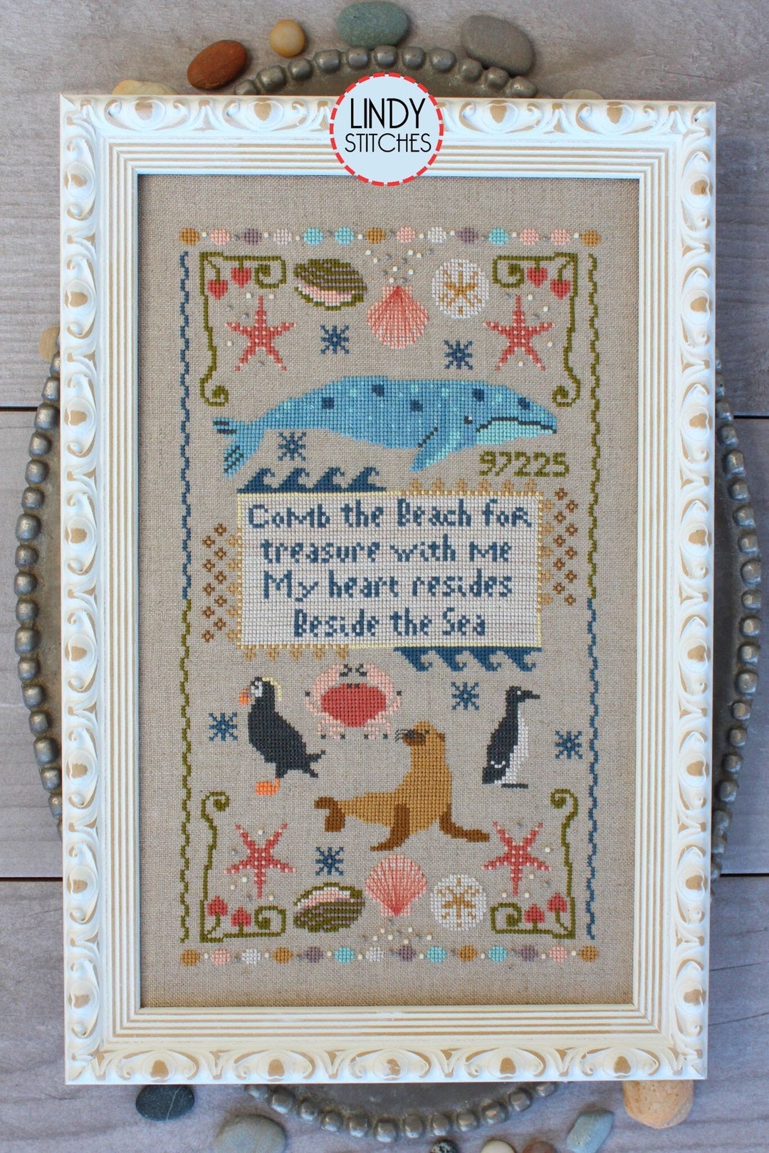 Counted Cross Stitch Pattern, Beach Comber, Sea Life Motifs, Beach ...