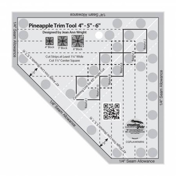 Quilt Ruler Creative Grids Pineapple Trim Tool Mini - Etsy