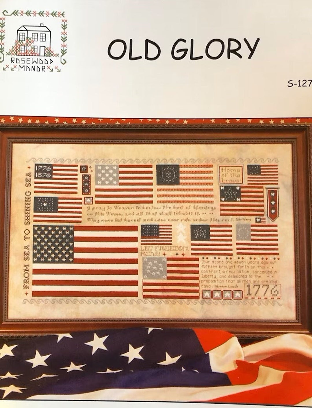 Counted Cross Stitch Pattern, Old Glory, Patriotic, American Flag Motifs, Independence Day ...