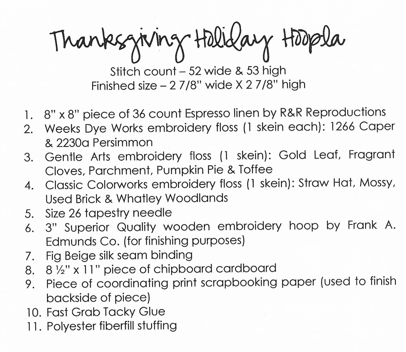 Counted Cross Stitch Pattern, Holiday Hoopla, Thanksgiving, Turkey ...