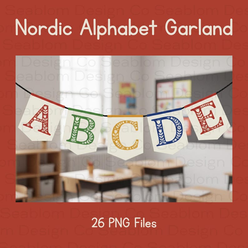 Boho Folk Art Alphabet Banner PNG | Classroom Decor | ABC Nursery ...
