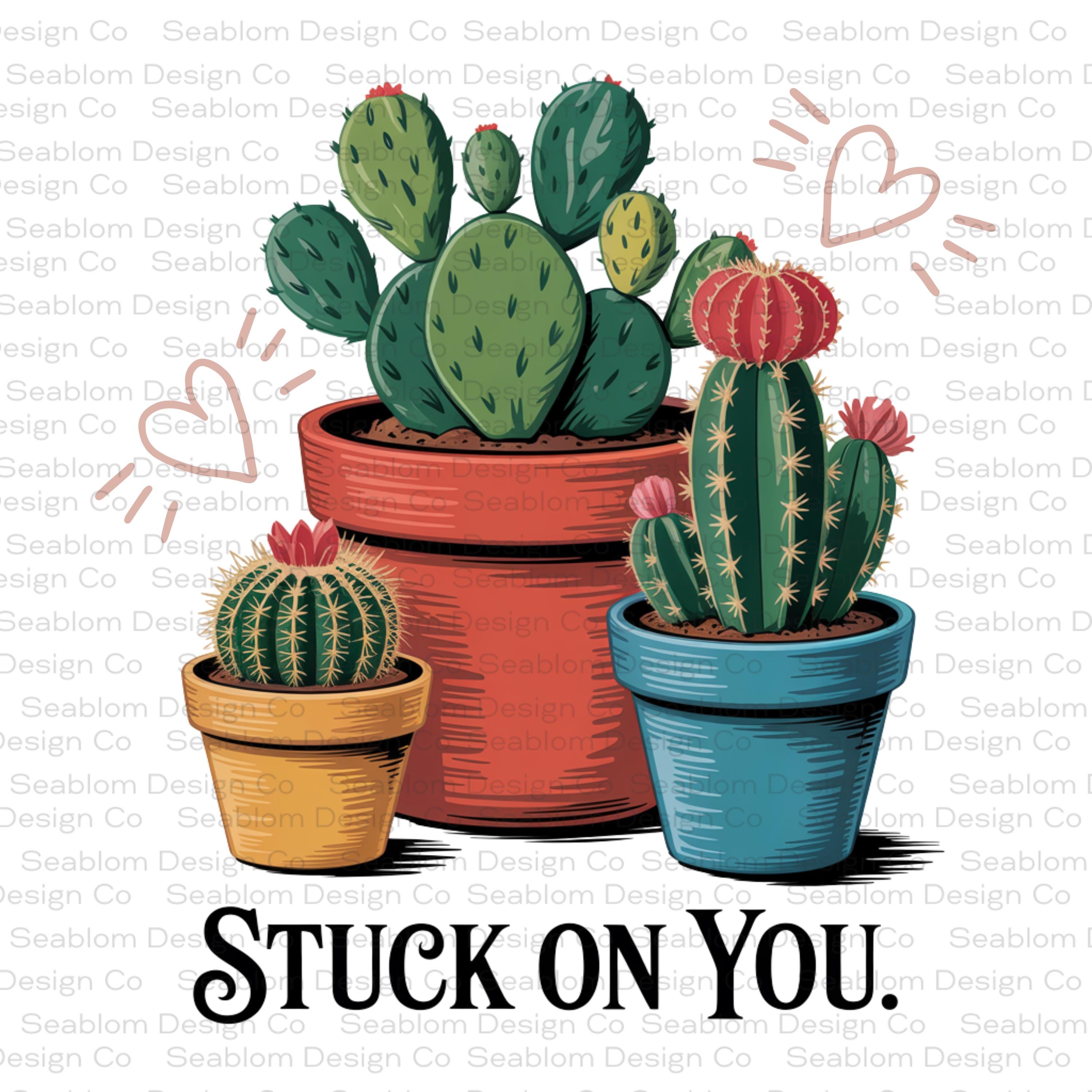 Stuck on You Romantic Png | Potted Plant Cactus Love | Sweetheart I ...