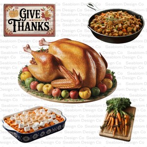 Thanksgiving Dinner Bundle 25 Pngs | Thanksgiving Food Pngs | Roast ...