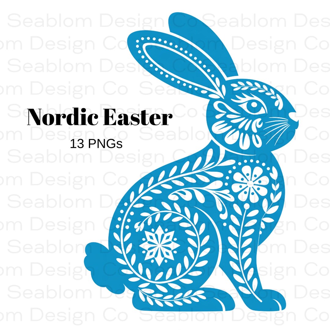 Nordic Easter Clipart Bundle PNG | Pastel Folk Art Spring Designs ...