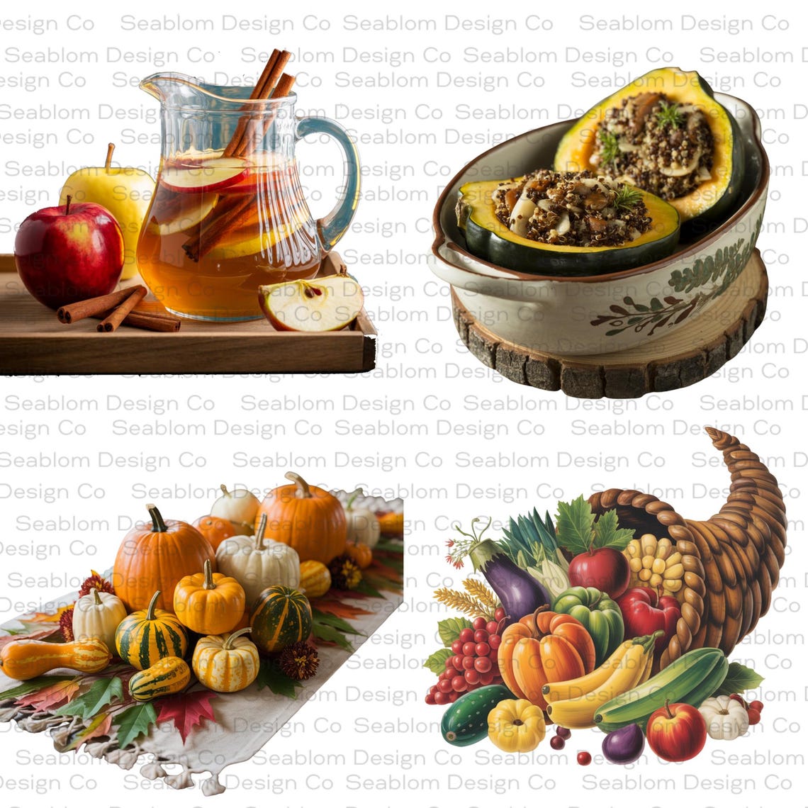 Thanksgiving Dinner Bundle 25 Pngs | Thanksgiving Food Pngs | Roast ...