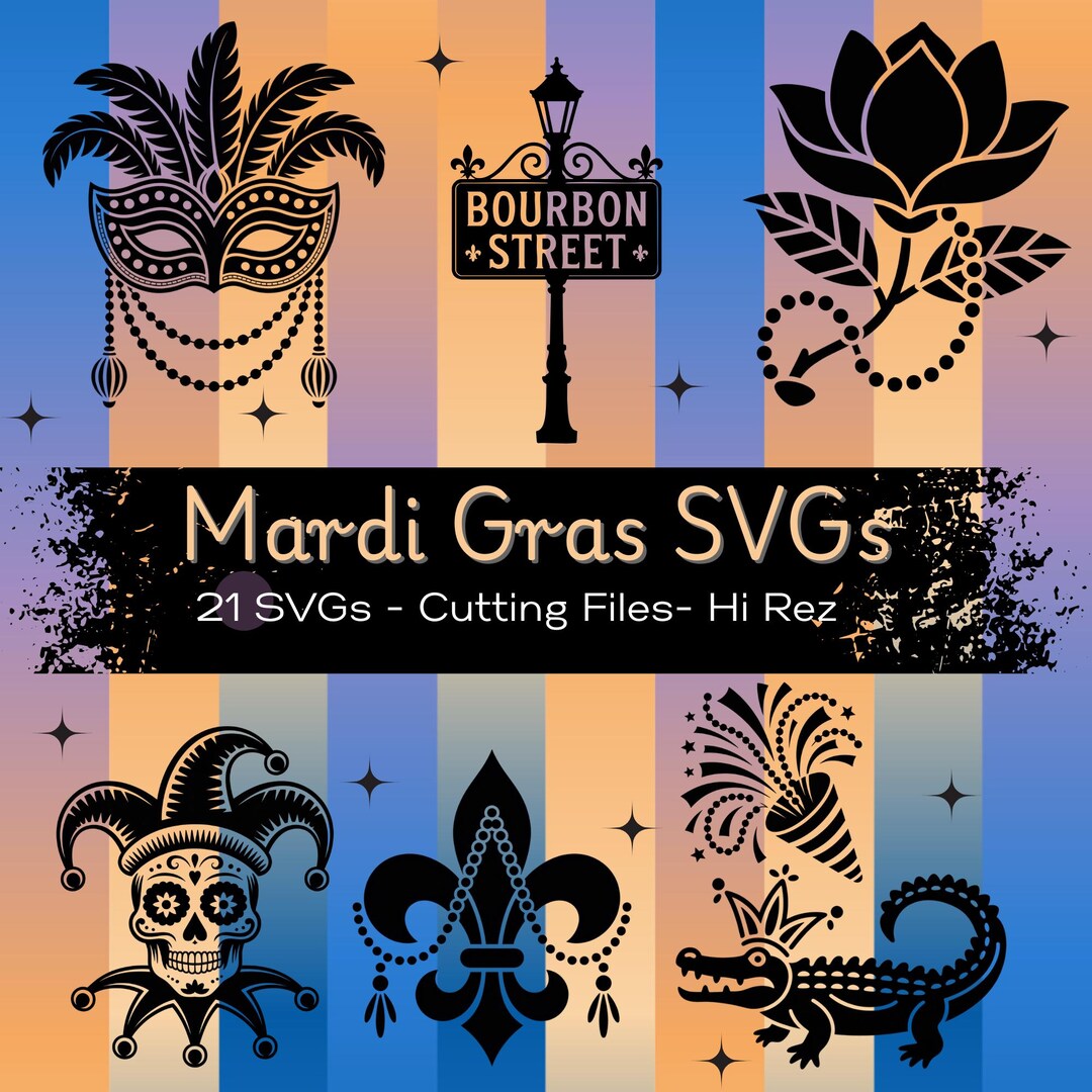 Mardi Gras New Orleans Cutting Files | Mardi Gras Heritage Svgs | Cajun ...