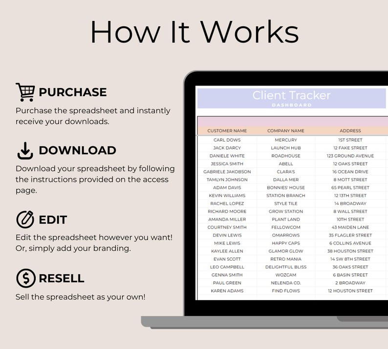 PLR Order Tracker and Invoice Generator Spreadsheet | Client Tracker ...