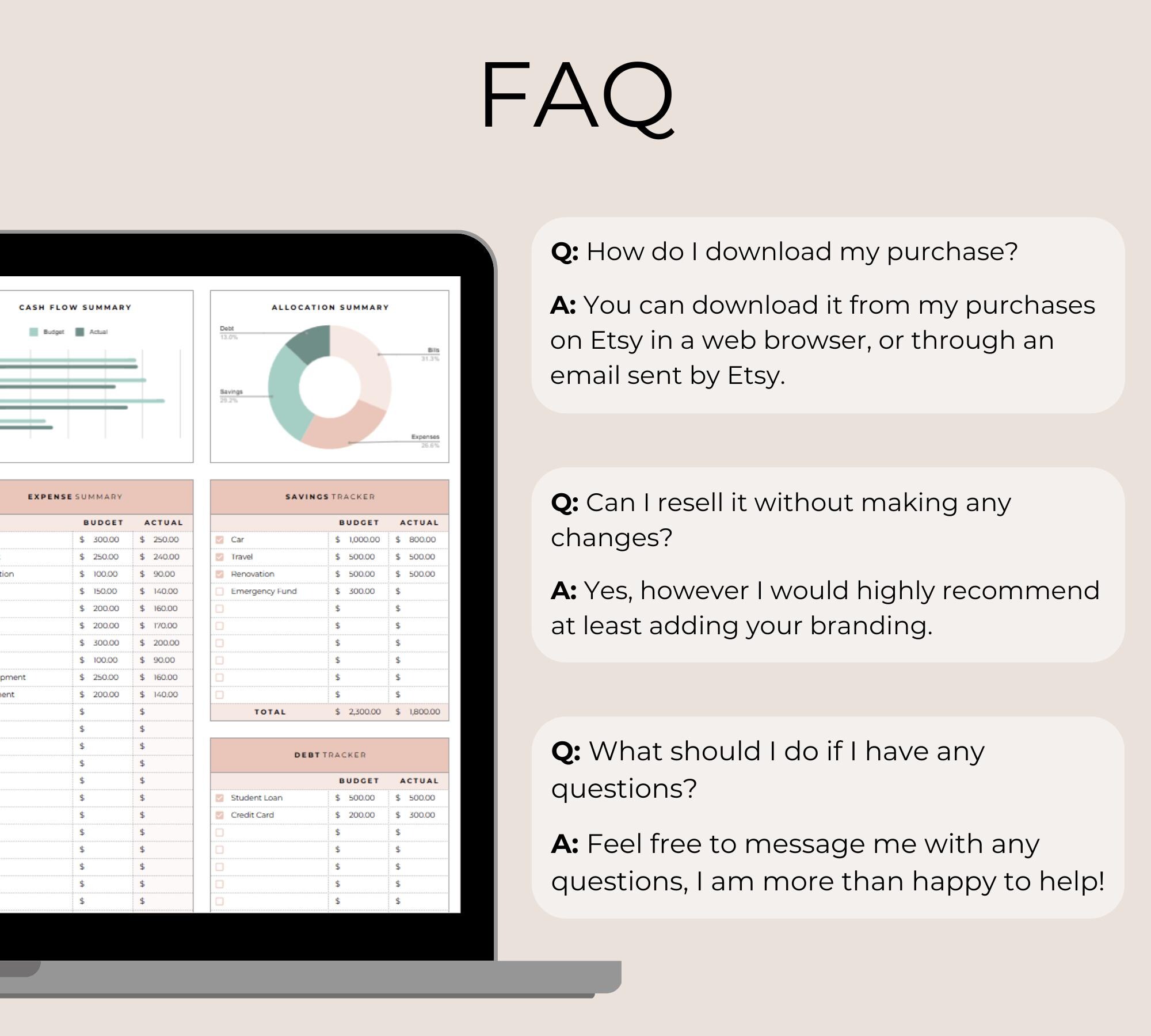 PLR Budget Template Google Sheets | Commercial Licence Spreadsheet ...