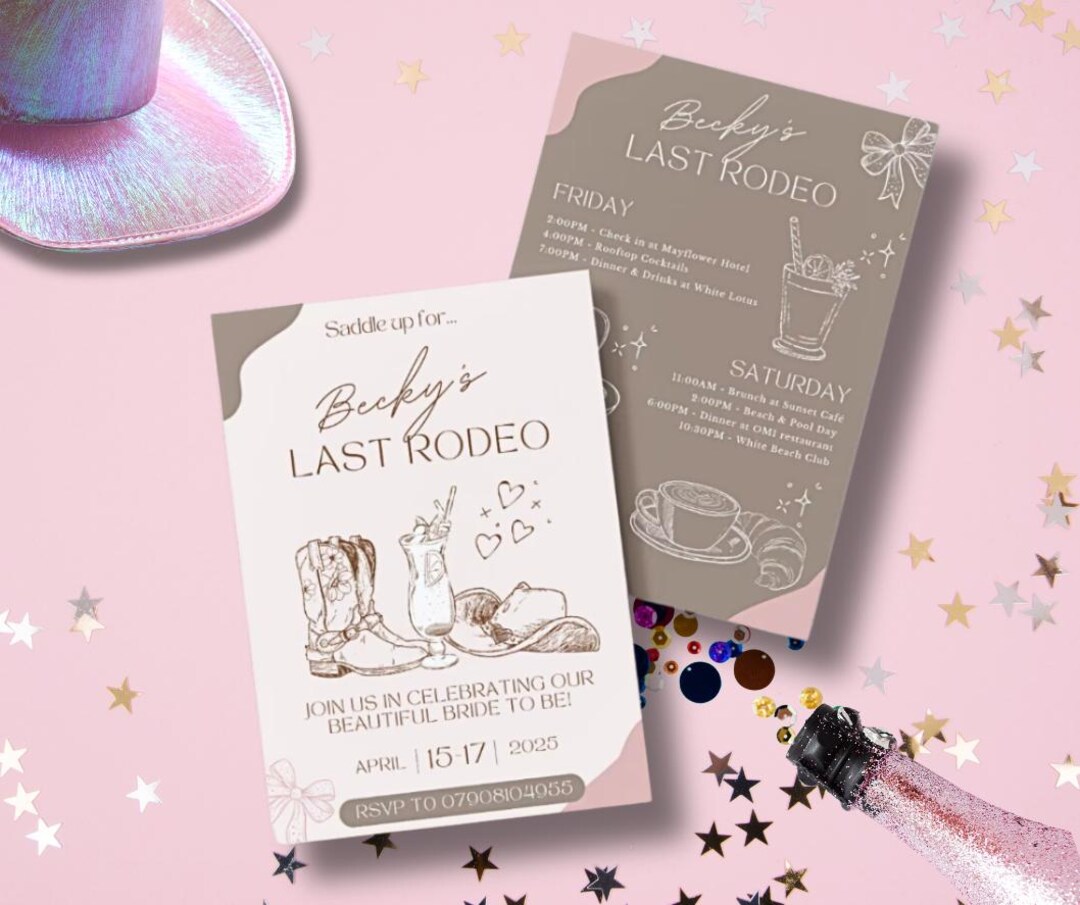 Last Rodeo Hen Invite and Itinerary - Etsy