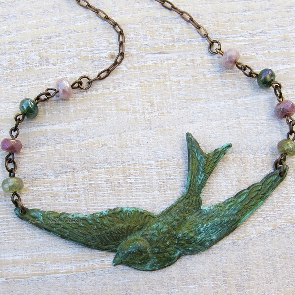 Blue Bird Necklace - Etsy