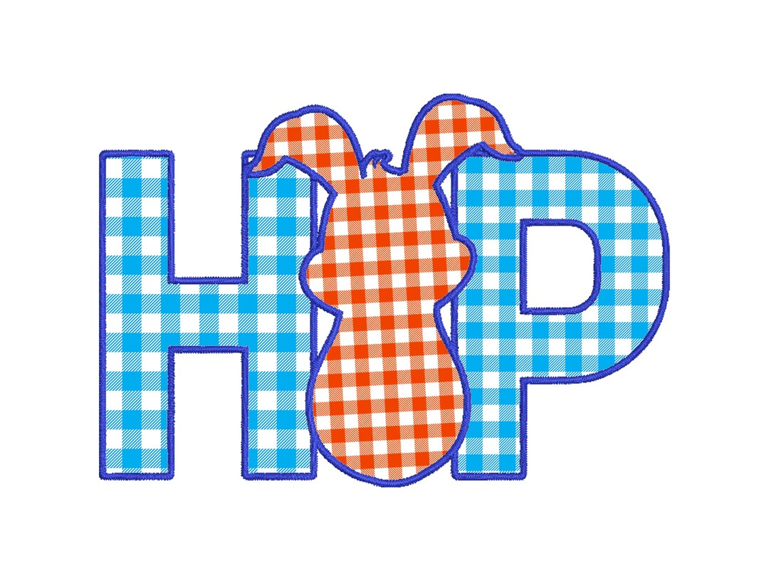 Hop Embroidery Design - Hop Bunny Embroidery - Hop Applique Embroidery ...