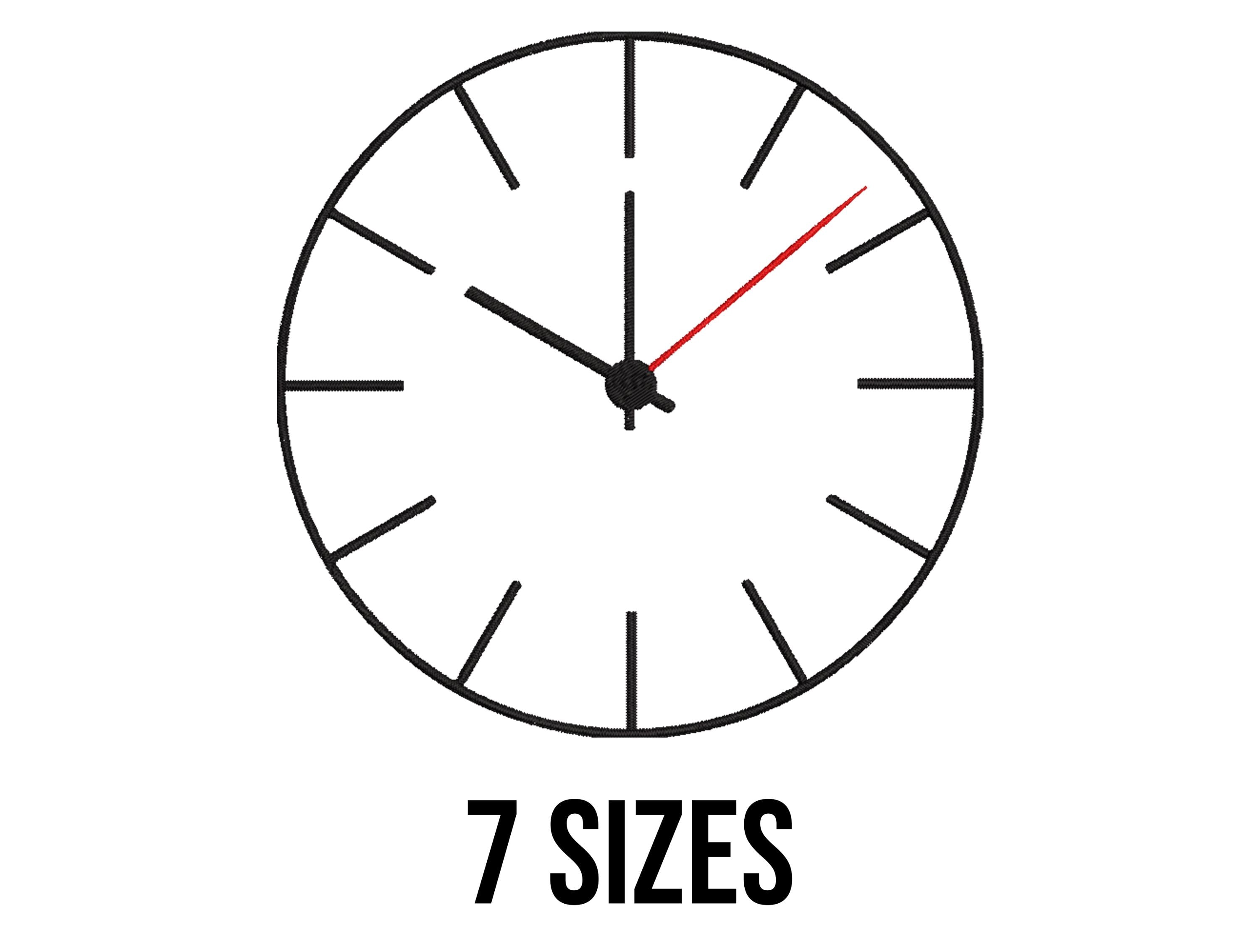Clock Face Embroidery Design - Clock Embroidery Design - Wall Clock ...