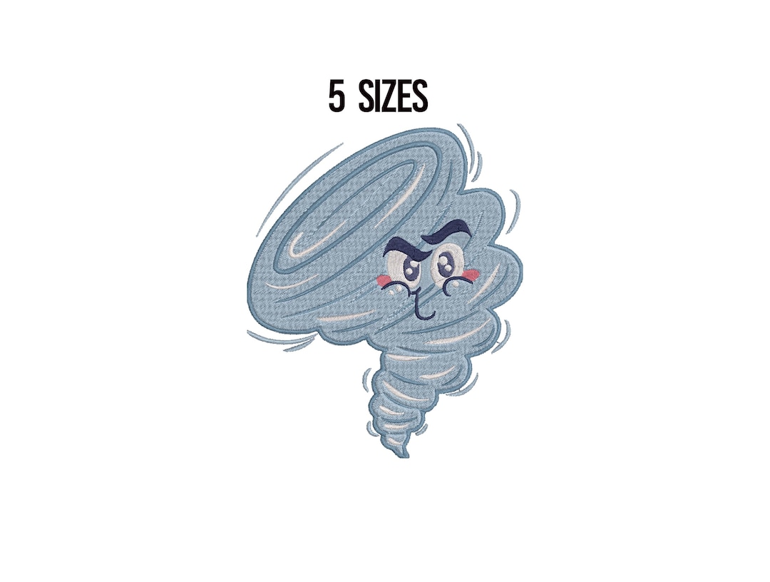 Tornado Embroidery Design- Angry Tornado Face Embroidery- Storm ...