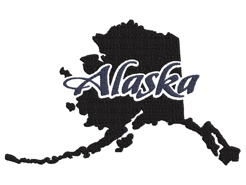 Alaska Embroidery Design - USA State Embroidery Design - Alaska State ...