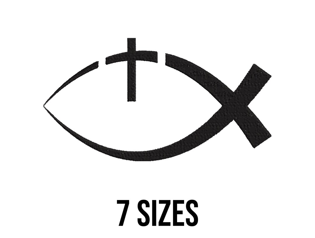 Jesus Fish Embroidery Design - Christian Ichthys Fish Embroidery Files ...