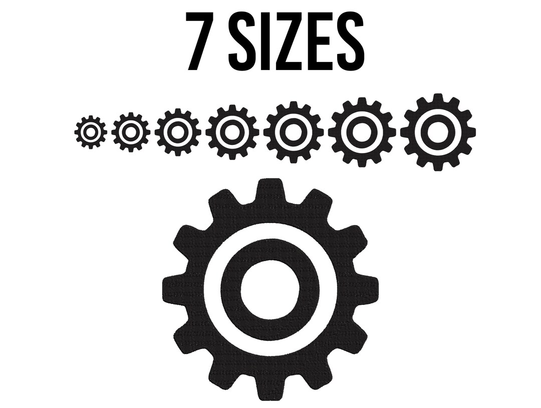 Gear With Cogwheel Embroidery Design - Gear Silhouette Embroidery Files ...