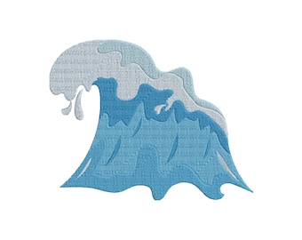 Water Splash Circle Embroidery Design - Ocean Wave Design Files - Sea ...