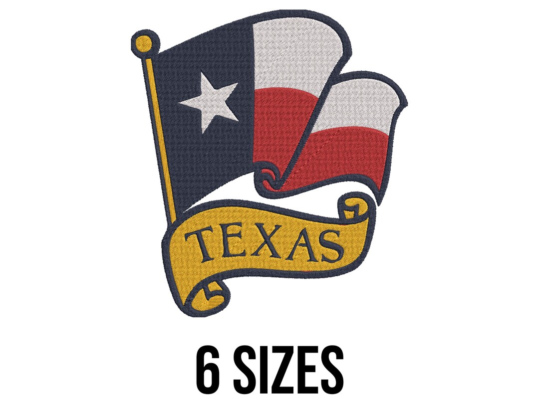Texas Flag Embroidery Design - Texas Embroidery Design - Texas Lovers ...